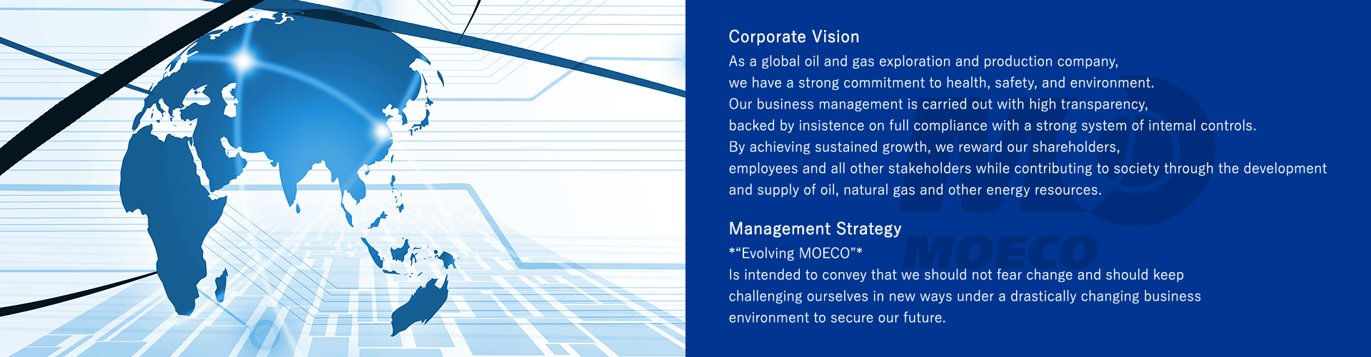President's Message | Company Information | Mitsui Oil Exploration MOECO